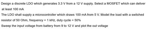 Design A Discrete Ldo Which Generates 3 3 V From A 12