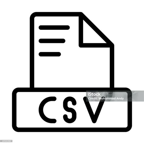 Csv File Icon Outline File Extension File Format Symbol Icon Vector