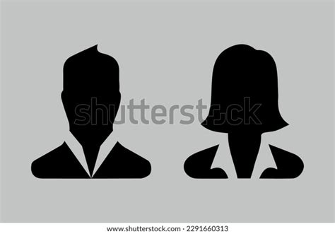 Male Female Avatars Black Silhouettes Vector Stock Vector Royalty Free