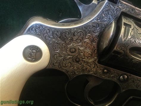 Pistols Colt Python Engraved With Ivoryâ€