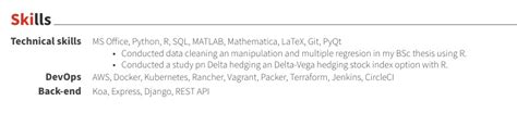 Lists Itemize Skills Section In Awesome CV TeX LaTeX Stack Exchange