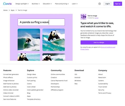 Canva Text To Image Login Ferramenta IA Image Generator IA Tools