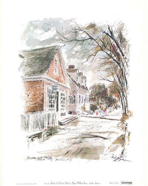 Barber And Peruke Makers Shop Williamsburg By John Haymson 17 X 21 In Artistica Fine Art