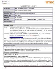 Assignment 1 Brief Docx ASSIGNMENT 1 BRIEF Qualification BTEC Level 5