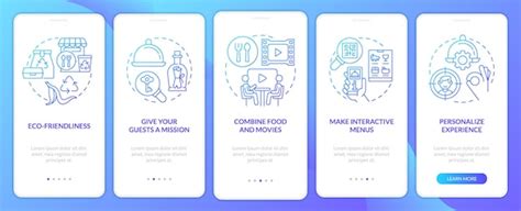 Premium Vector Ways Of Making Restaurant Trendy Blue Gradient Onboarding Mobile App Screen
