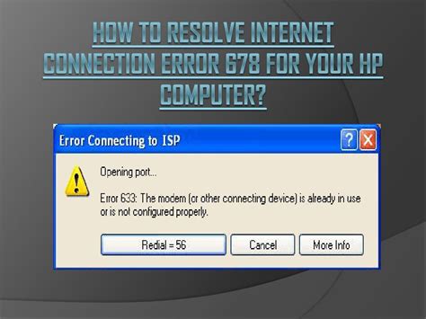 Ppt How To Resolve Internet Connection Error 678 For Your Hp Computer