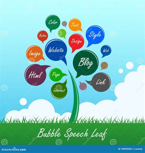 Bubble Speech Tree Leaf Flower Stock Vector Illustration Of Flower