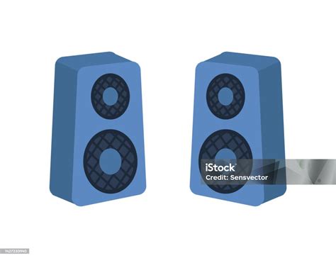 전기 임펄스를 소리로 변환하는 라우드 스피커 장치 음악과 노래를 듣기위한 시스템 스테레오 장비 플랫 만화 스타일의 벡터 Dj에 대한 스톡 벡터 아트 및 기타 이미지 Istock
