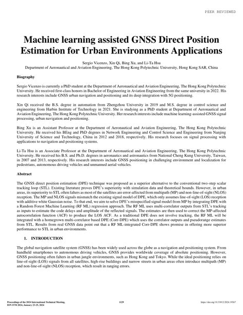 Pdf Machine Learning Assisted Gnss Direct Position Estimation For Urban Environments Applications