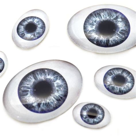 Dark Gray Doll Oval Glass Eyes Handmade Glass Eyes