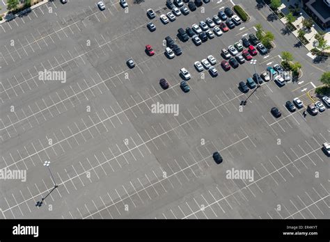 Aerial View Of Parking Lot Stock Photo Alamy