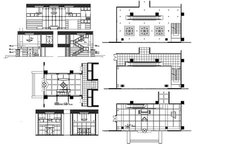 Apartment Lobby Design Plan Cad Drawing