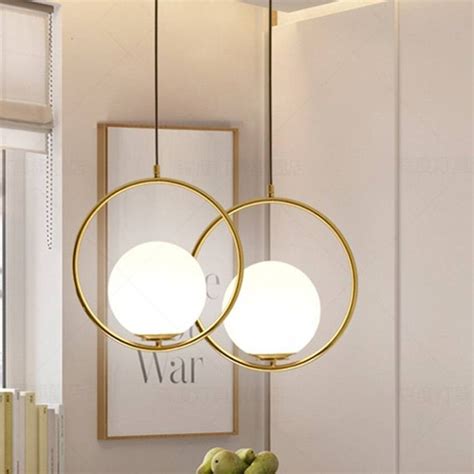 Luxury Modern Simple Creative Hanging Lamp White Glass Ball Shade