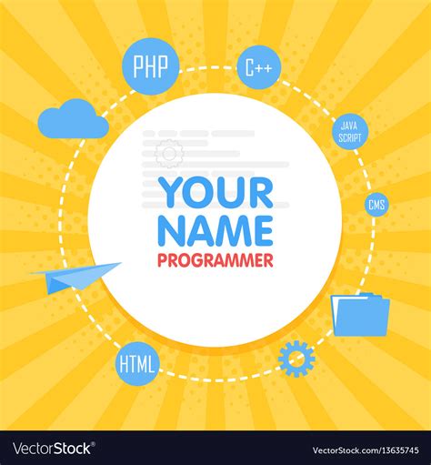 Social Network Programmer Avatar Place For Your Vector Image