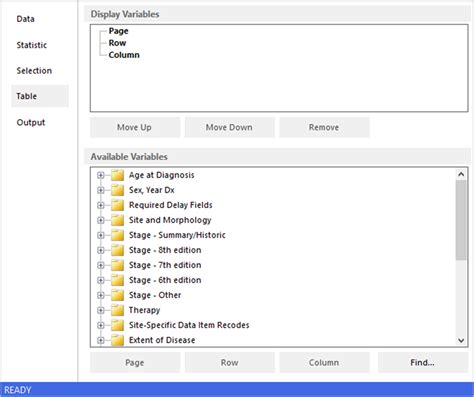 Table Tab For Rate Session Png SEER Stat Help System