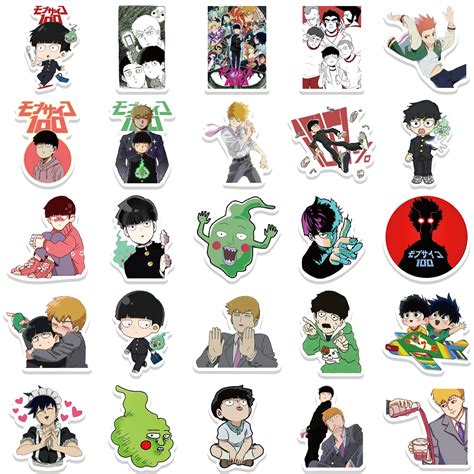 Anime Mob Psycho 100 Sticker Pack 50pcs Vinyl Anime Sticker Decals For