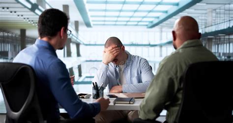 Investigation Reveals Unhappy Worker S Mistakes During Disciplinary Interview Stock Image