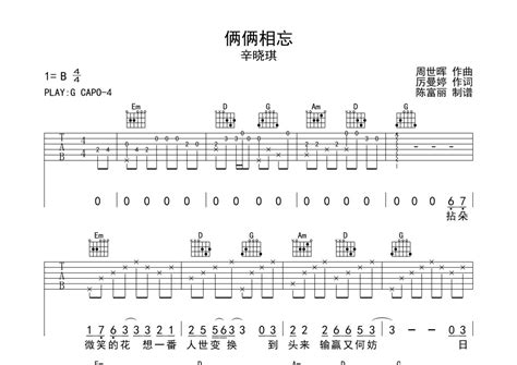 辛晓琪《俩俩相忘》吉他谱g调吉他弹唱谱 打谱啦