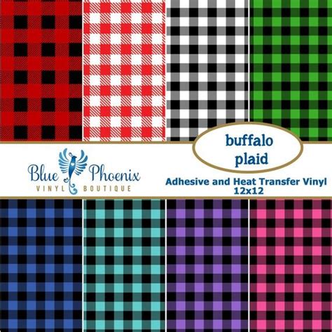 Buffalo Plaid Heat Transfer Or Adhesive Vinyl Faux Leather Etsy