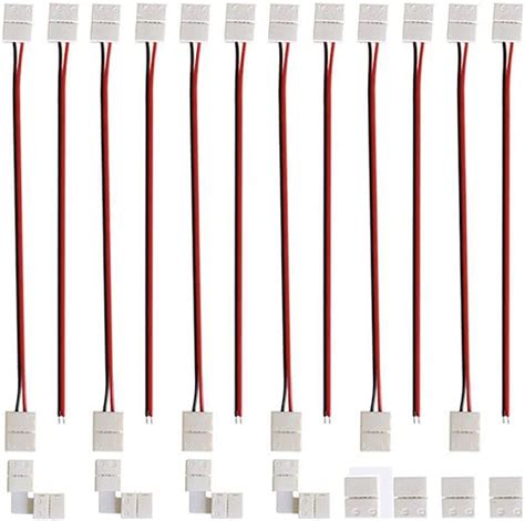 GTIWUNG 3528 2835 2 Pin Solderless LED Strip To Strip Connector Kit 8mm