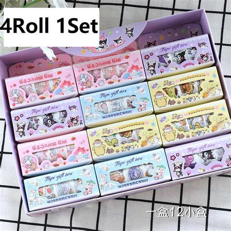 10 Roll Sanrio Mymelody Kuromi Cinnamoroll Pom Pom Purin Pochacco Washi