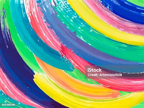 다채로운 브러시 스트로크 기름 또는 아크릴 페인트 디자인 요소의 프레 젠 테이 션 전단지 전단지 엽서 및 포스터에 대 한 그림