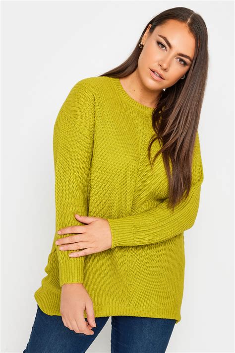Plus Size Curve Green Essential Knitted Jumper Yours Clothing