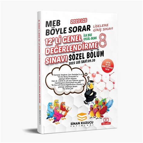 Sinan Kuzucu Yayınları 8 Sınıf İlk Doz Denemeleri Sözel 12Li Genel