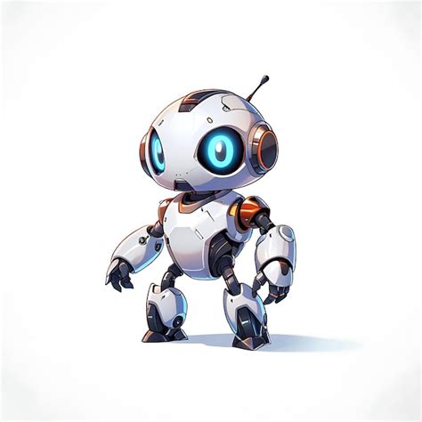 Premium Photo Small Futuristic Robot On A White Background