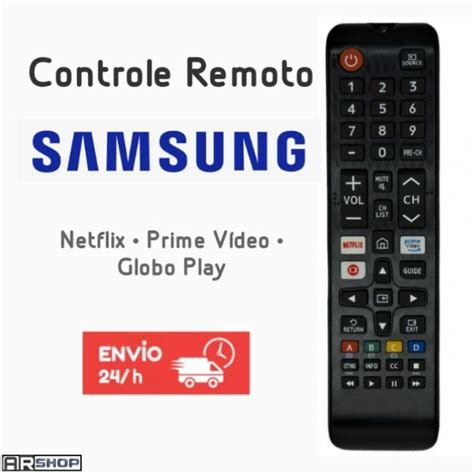 9110 Controle TV Samsung Netflix Prime Video Globo Play Modelo
