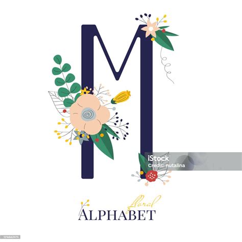Huruf Bunga M Ilustrasi Stok Unduh Gambar Sekarang Alam Alfabet