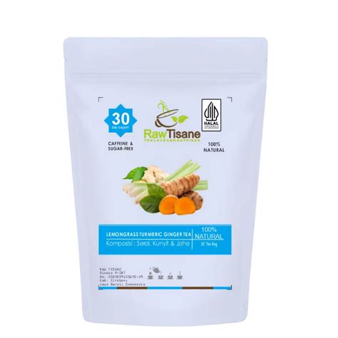 Jual TEH LEMONGRASS Isi 30 Teh Celup Herbal Sereh Kunyit Dan Jahe