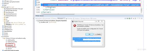 tomcat启动失败错误解决could not publish server configuration for tomcat v7 0