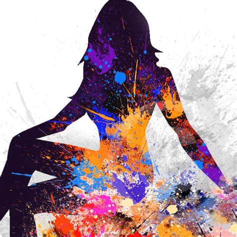Splash Nude Flower Lady Digital With Few Acrylic Painting Touch On