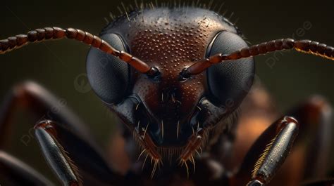Close Up Of Head Of An Ant Background Picture Of An Ants Face Ant