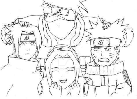 Naruto Coloring Pages Team Narutocw Drawings Team Naruto Coloring The