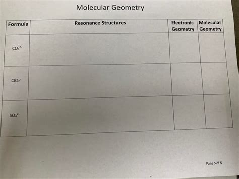 Solved Formula Molecular Geometry Lewis Structure Electron