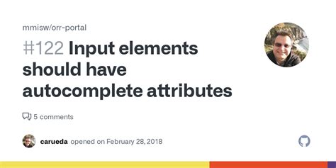 Input Elements Should Have Autocomplete Attributes · Issue 122 · Mmisw