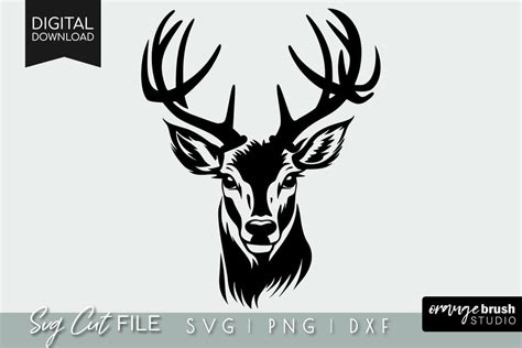 Deer Head Svg File For Cricut Deer Hunting Reindeer Svg So Fontsy