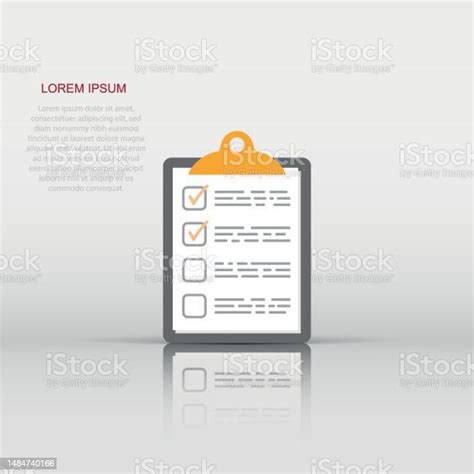 플랫 스타일의 할 일 목록 아이콘에 대한 벡터입니다 체크리스트 작업 목록 기호 그림 픽토그램 알림 비즈니스 개념입니다 0명에