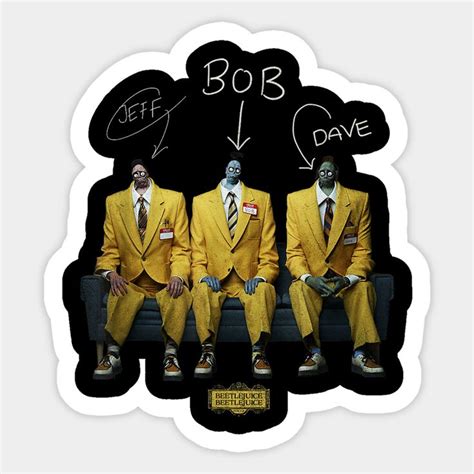 Beetlejuice Beetlejuice Jeff Bob And Dave Shrunken Heads Sticker
