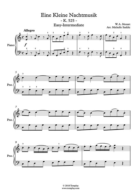 Petite Musique De Nuit Partitions Gratuites PDF