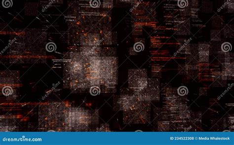 Futuristic Abstract Programming Red Digital Code Seamless Loop Animation Stock Illustration