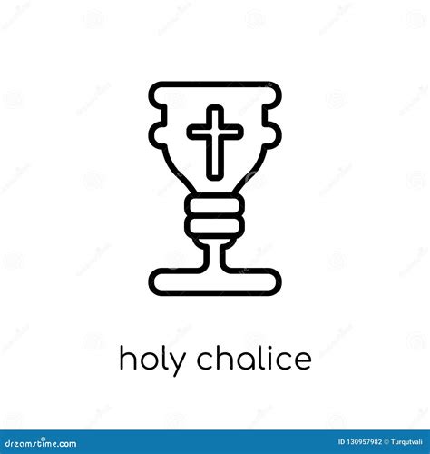 Holy Chalice Icon Trendy Modern Flat Linear Vector Holy Chalice Stock