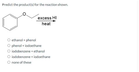 Solved Predict The Products For The Reaction Shown