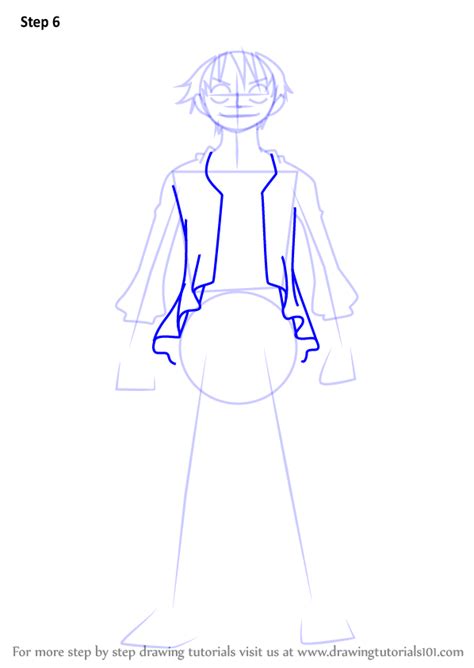 How To Draw Monkey D Luffy Full Body From One Piece One Piece Step By Step