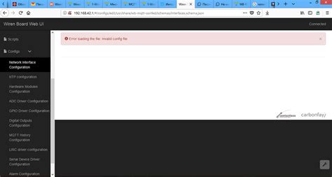 Ethernet Invalid Config File Web Ui Wiren Board Support
