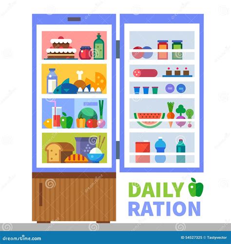 Daily Ration Proteins Fats Carbohydrates Stock Vector Illustration