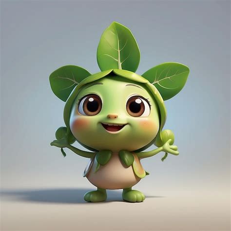 Premium Photo 3d Character Sprout Cute