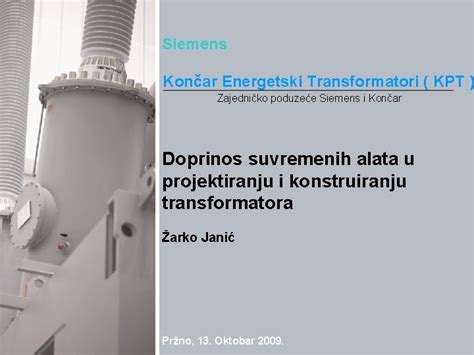 Siemens Kpt Konar Energetski Transformatori Kpt Zajedniko Poduzee